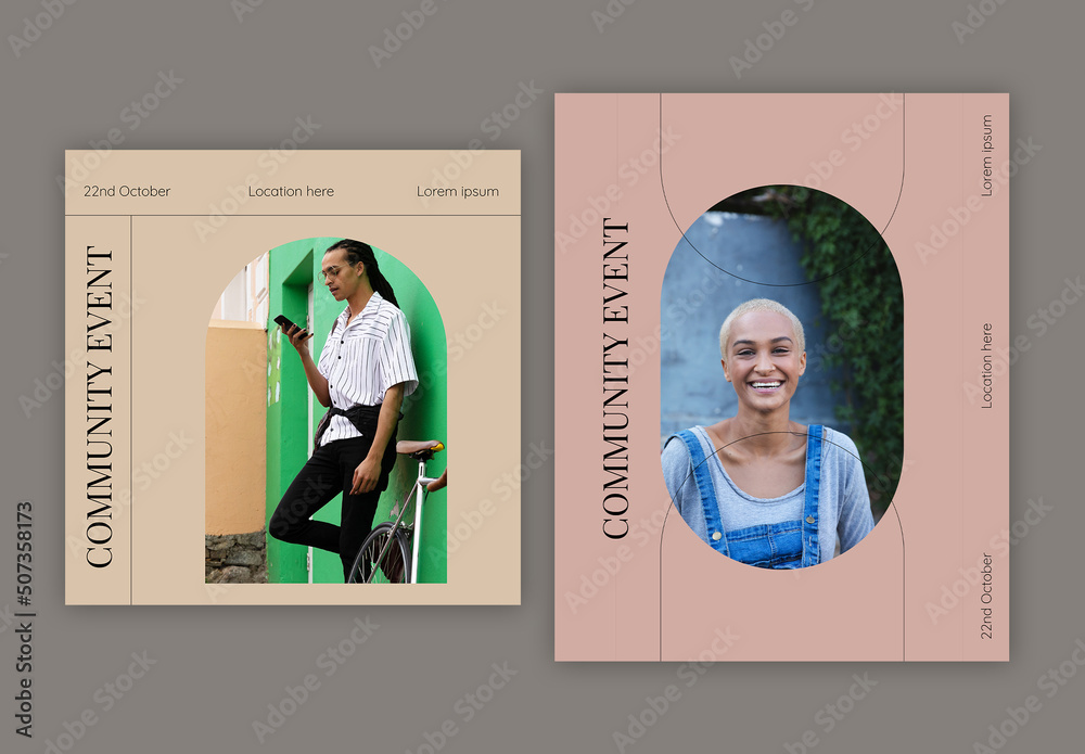 Community Event Social Media Set Stock Template | Adobe Stock