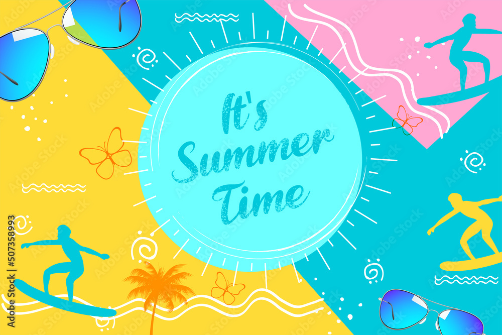 Poster Summertime poster tropical wallpaper for fun party invitation ...