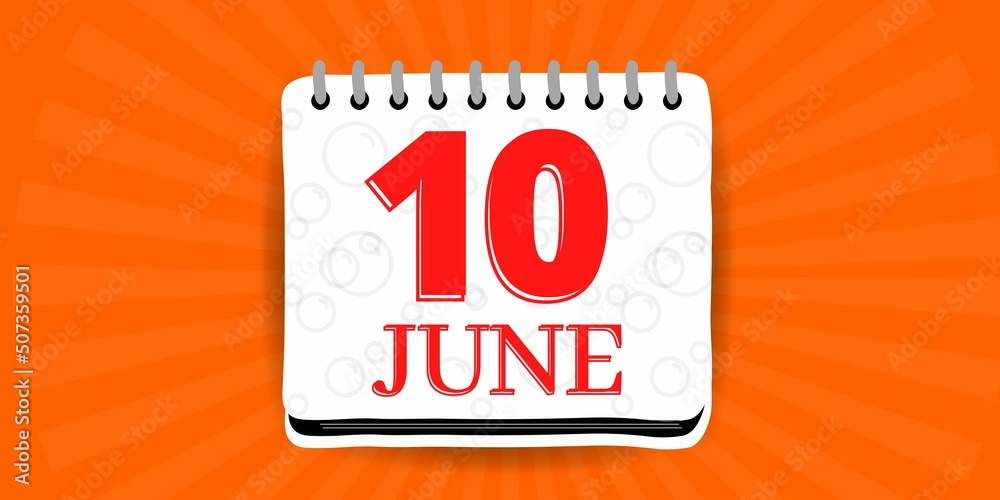 10 may, calendar with the day ten of the month of june in white color ...