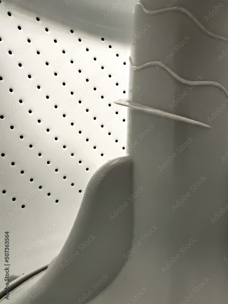 Inside view of a top loading laundry washing machine. Stock Photo ...