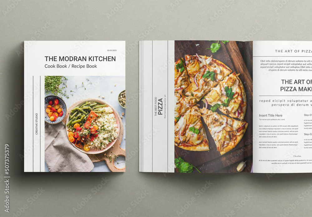 Cookbook Recipe Book Layout Stock Template | Adobe Stock