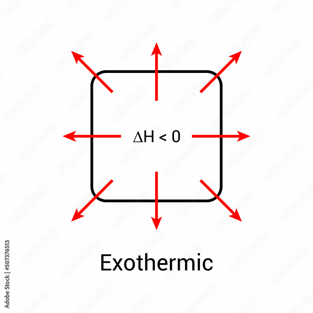 Exothermic reactions graphs diagram in chemistry vector illustration on ...