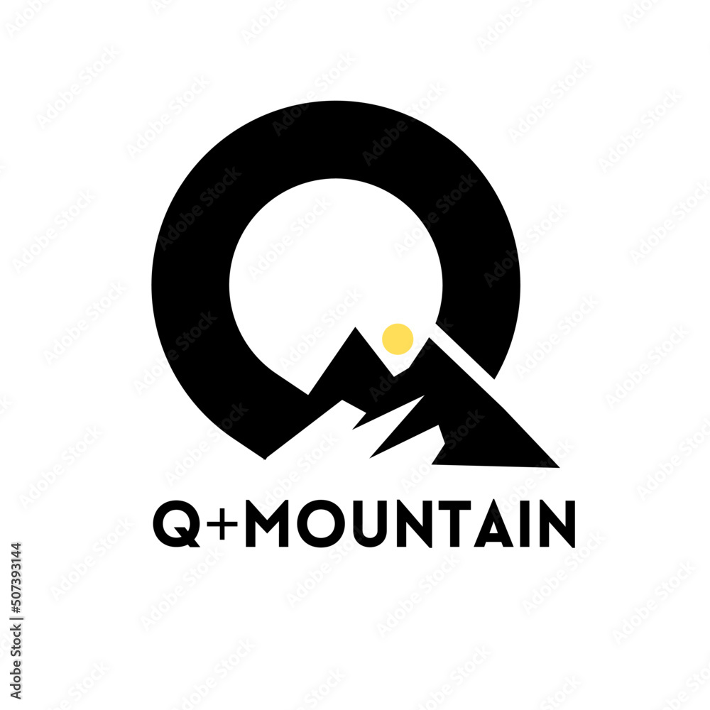 vector letter Q logo combined with mountain suitable for business ...