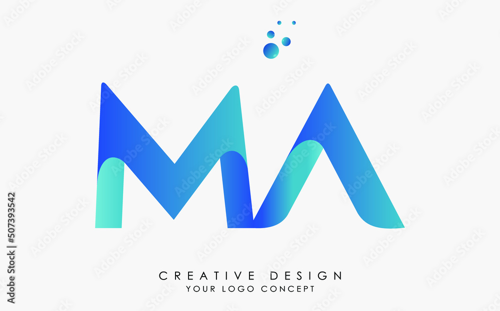 MA letter logo design template vector Stock Vector | Adobe Stock