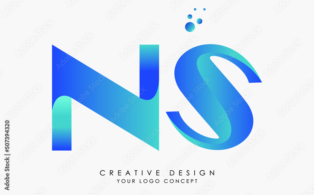 NS letter logo design template vector Stock Vector | Adobe Stock