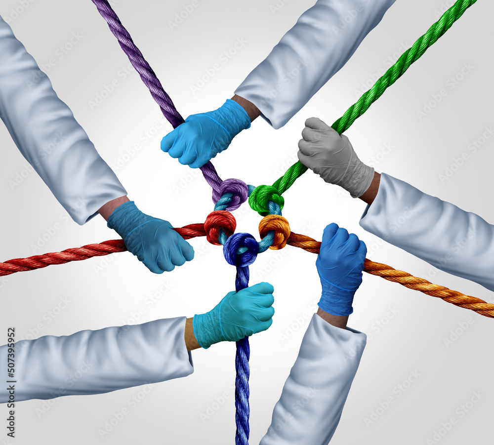 Doctors working together and medical teamwork and health workers unity ...