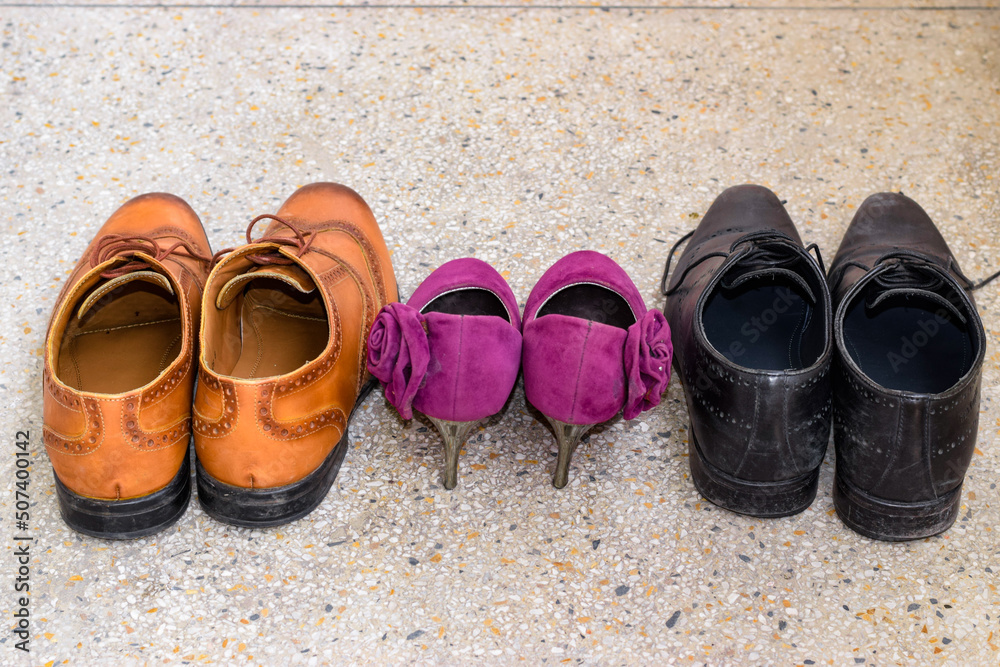 Bangalore, India 2022: Colorful shoes kept on display to showcase ...