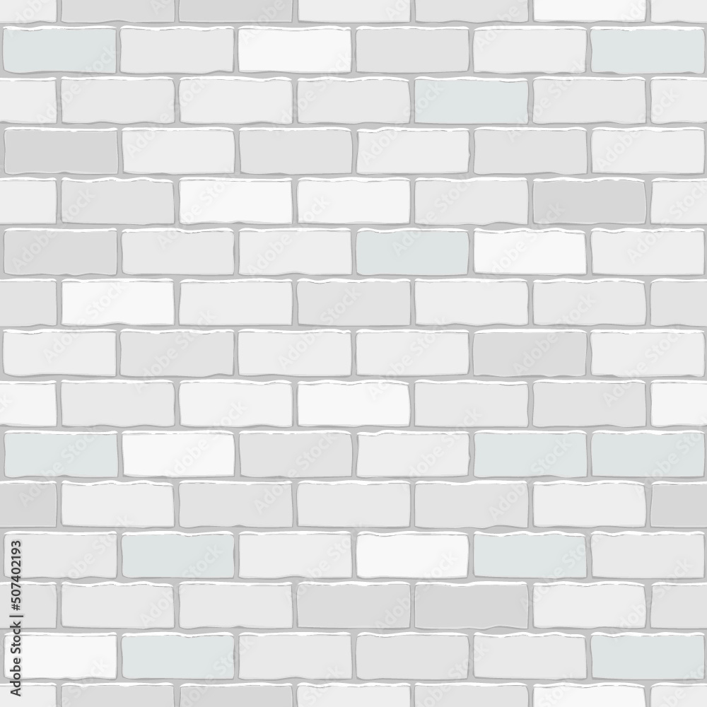 Seamless vector white brick wall - background pattern for continuous ...