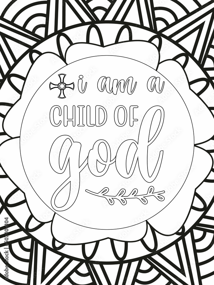 Bible verse coloring page. Vector Lettering and flowers for coloring ...