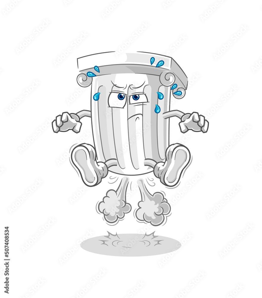 roman pillar fart jumping illustration. character vector Stock Vector ...