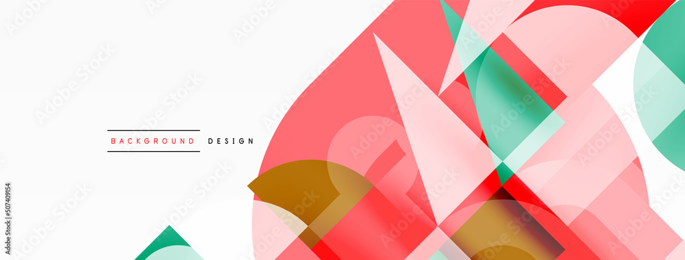 Circle and square geometric background. Round shapes with squares and ...