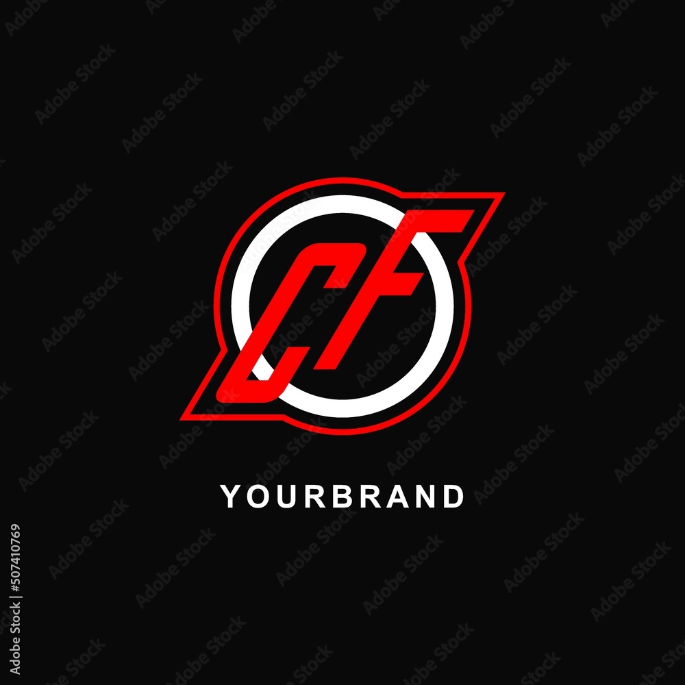 Monogram CF logo circle line, simple and clean esport logo design Stock ...