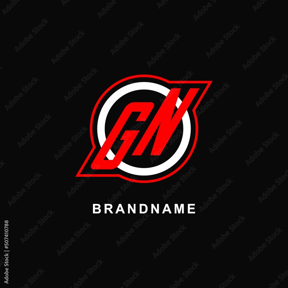 Monogram GN logo circle line, simple and clean esport logo design Stock ...