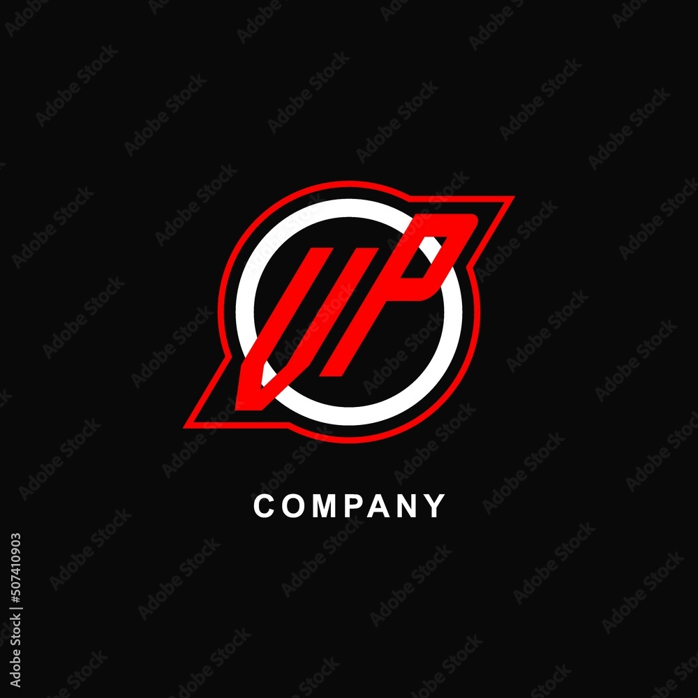 Monogram VP logo circle line, simple and clean esport logo design Stock ...