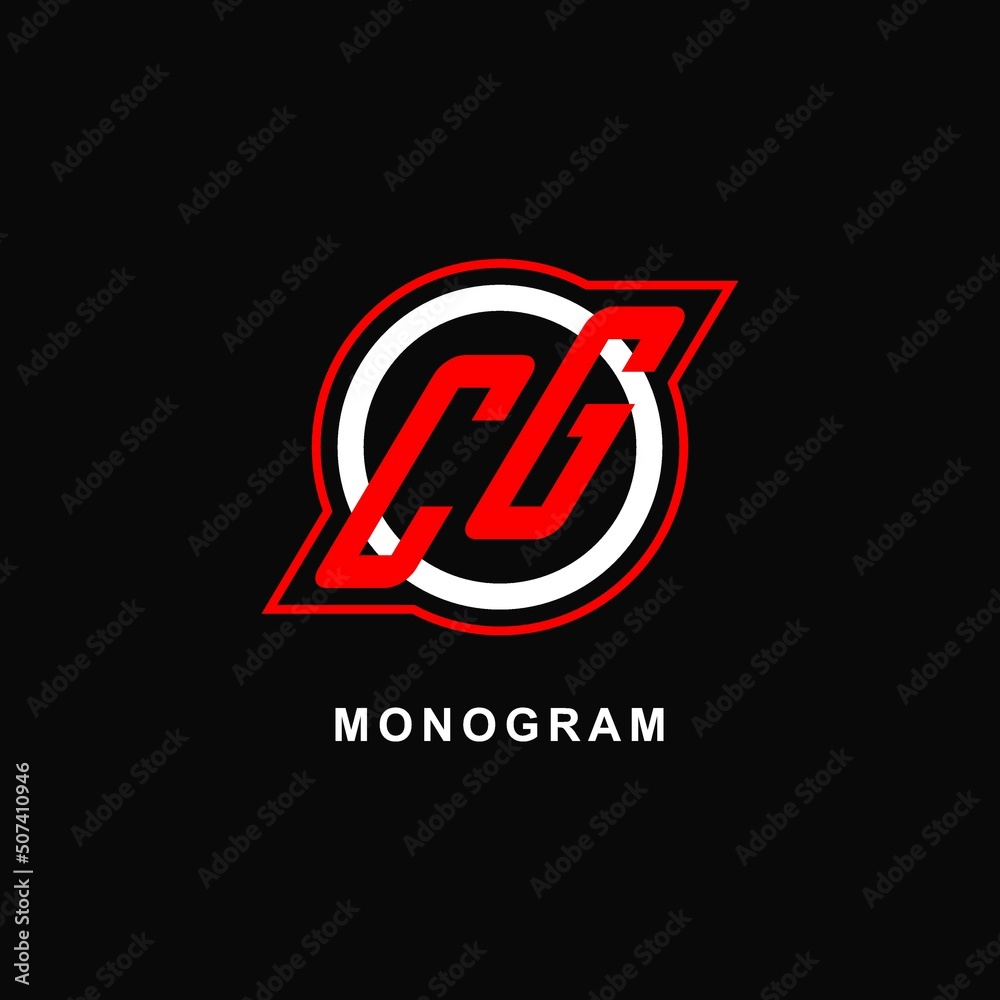 Monogram CG logo circle line, simple and clean esport logo design Stock ...