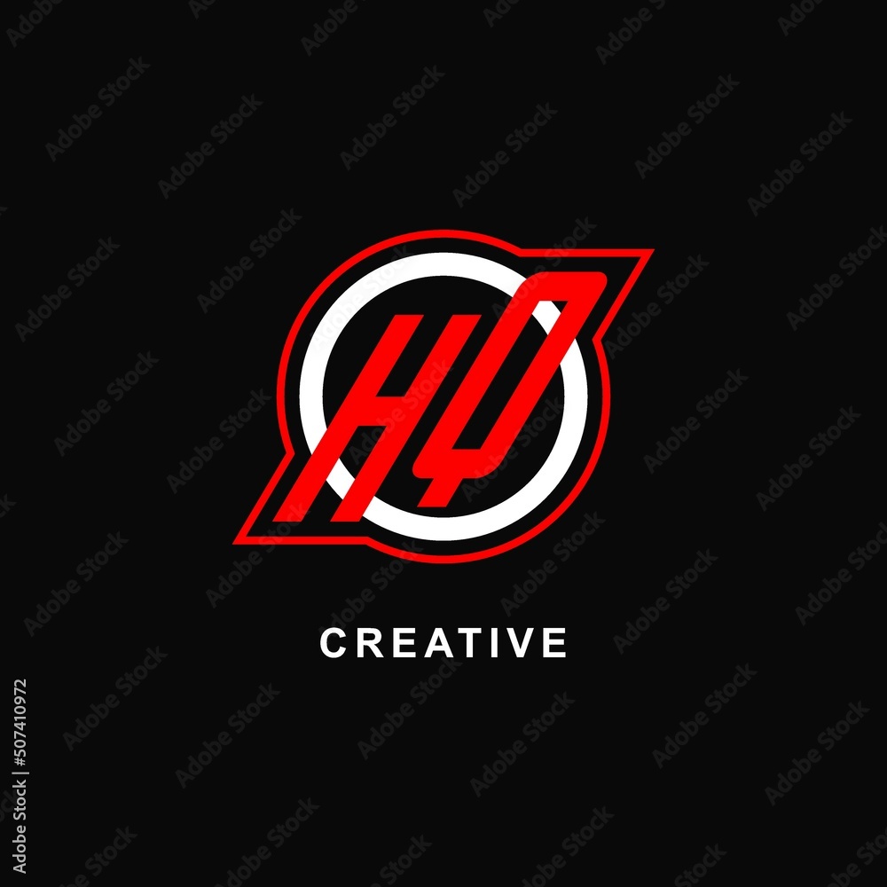 Monogram HQ logo circle line, simple and clean esport logo design Stock ...