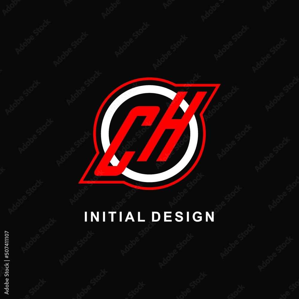 Monogram CH logo circle line, simple and clean esport logo design Stock ...