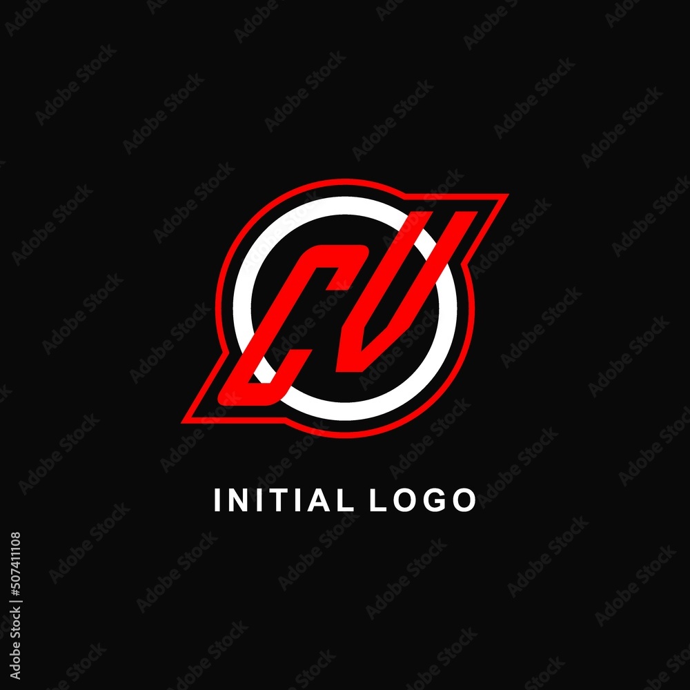 Monogram CV logo circle line, simple and clean esport logo design Stock ...