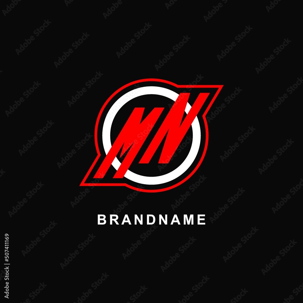Monogram MN logo circle line, simple and clean esport logo design Stock ...
