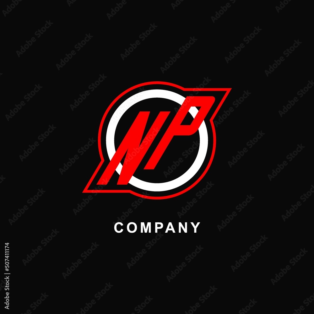 Monogram NP logo circle line, simple and clean esport logo design Stock ...