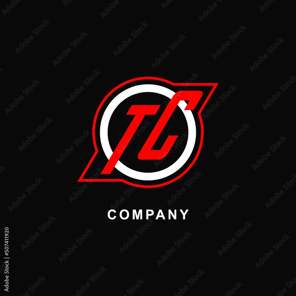 Monogram TC logo circle line, simple and clean esport logo design Stock ...