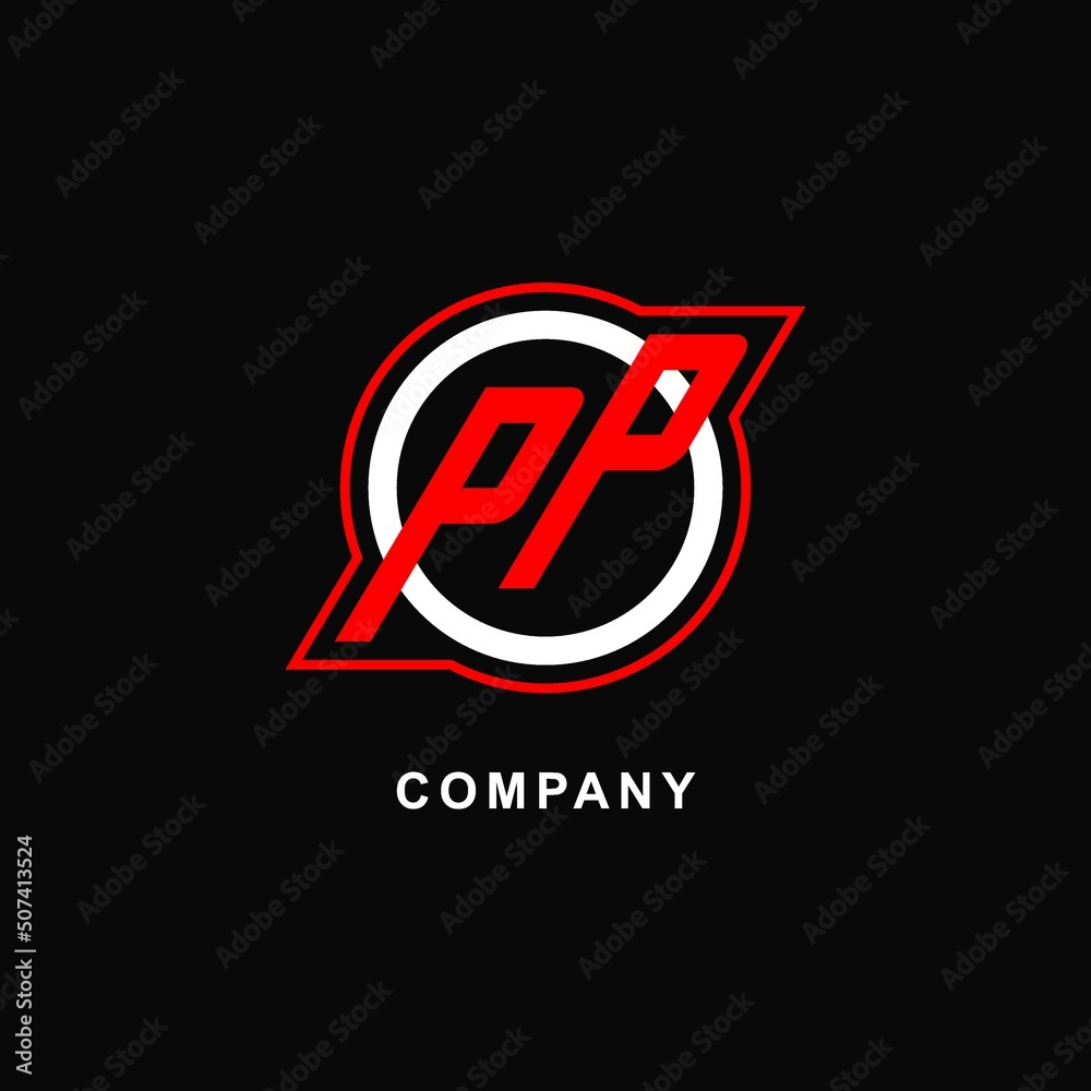 Monogram PP logo circle line, simple and clean esport logo design Stock ...