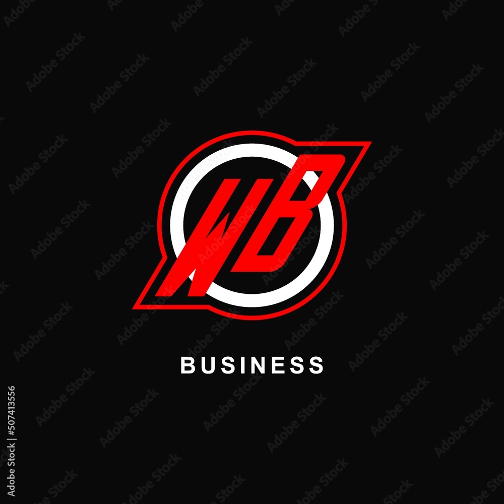 Monogram WB logo circle line, simple and clean esport logo design Stock ...