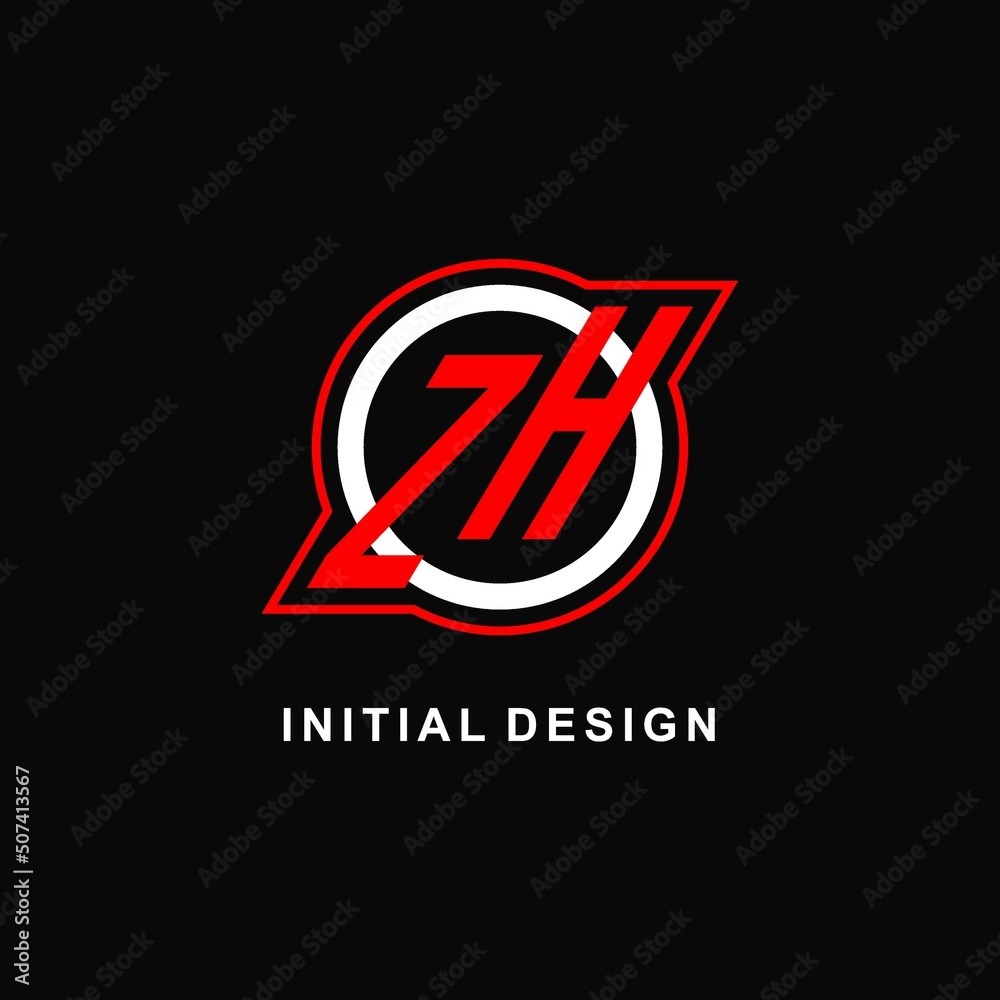 Monogram ZH logo circle line, simple and clean esport logo design Stock Vector | Adobe Stock