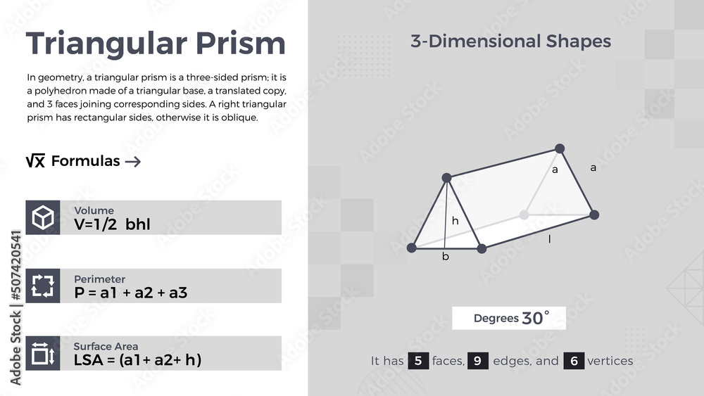 2D Representation and properties of Triangular Prism Vector Design ...