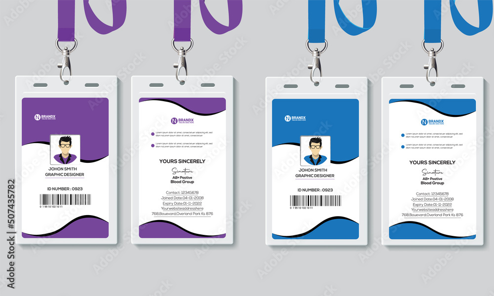 Modern Identity Employee Abstract professional, corporate office Id ...