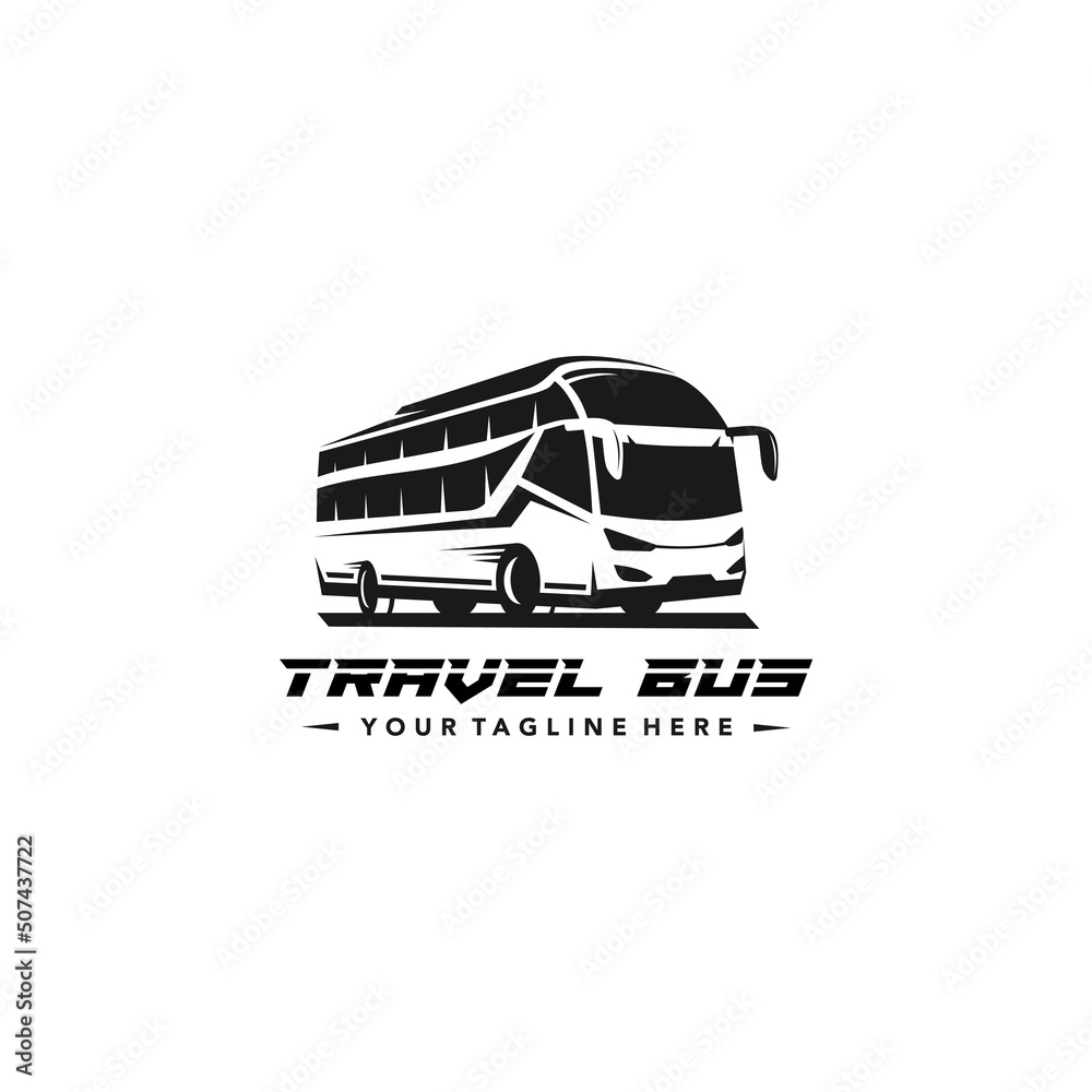 Travel Bus Logo Template with white Background. Suitable for your ...