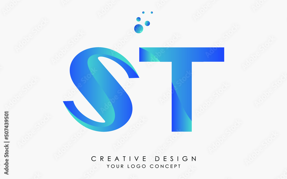 ST letter logo design template vector Stock Vector | Adobe Stock