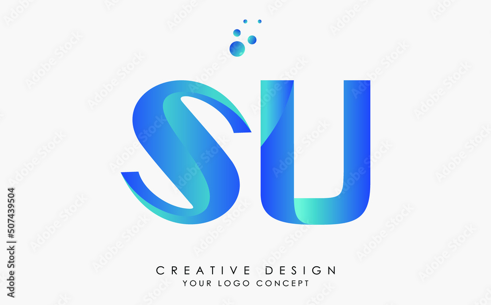 SU letter logo design template vector Stock Vector | Adobe Stock