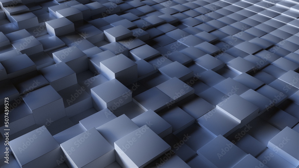 Waves of cubes. Computer generated 3d render Stock Illustration | Adobe ...