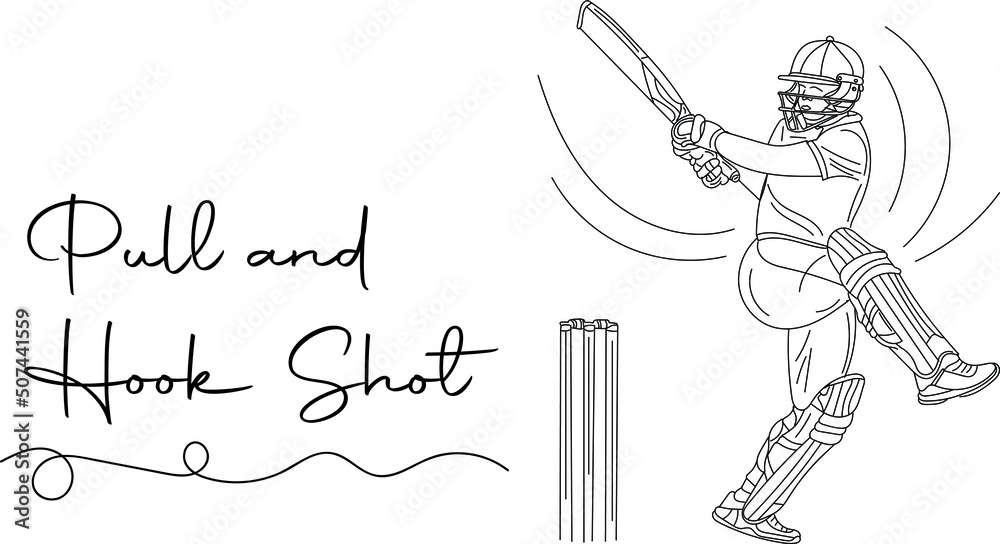 Cricket Logo, Cricket batsman vector, Sketch drawing of playing pull ...