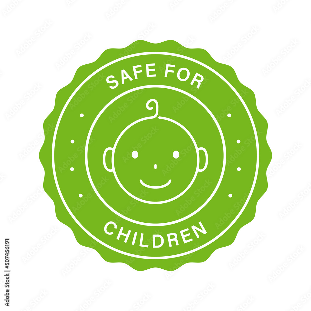 Safety Child Product Stamp. Safe for Children Green Label. Non Toxic ...