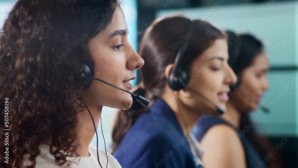 Close up shot of Young modern attractive smiling Indian Asian busy ...