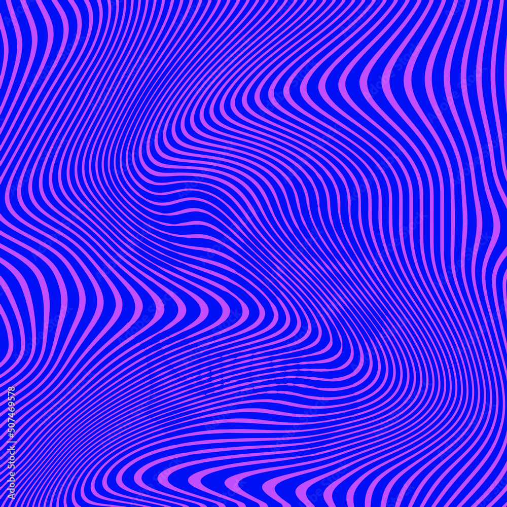Wavy distorted blue line texture halftone vector illustration of skull ...