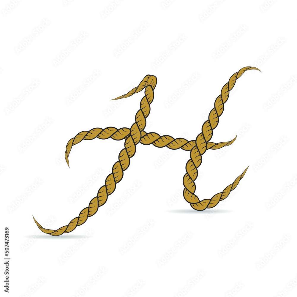 H Letter Logo concept Illustration of hand-drawn capital letters ...