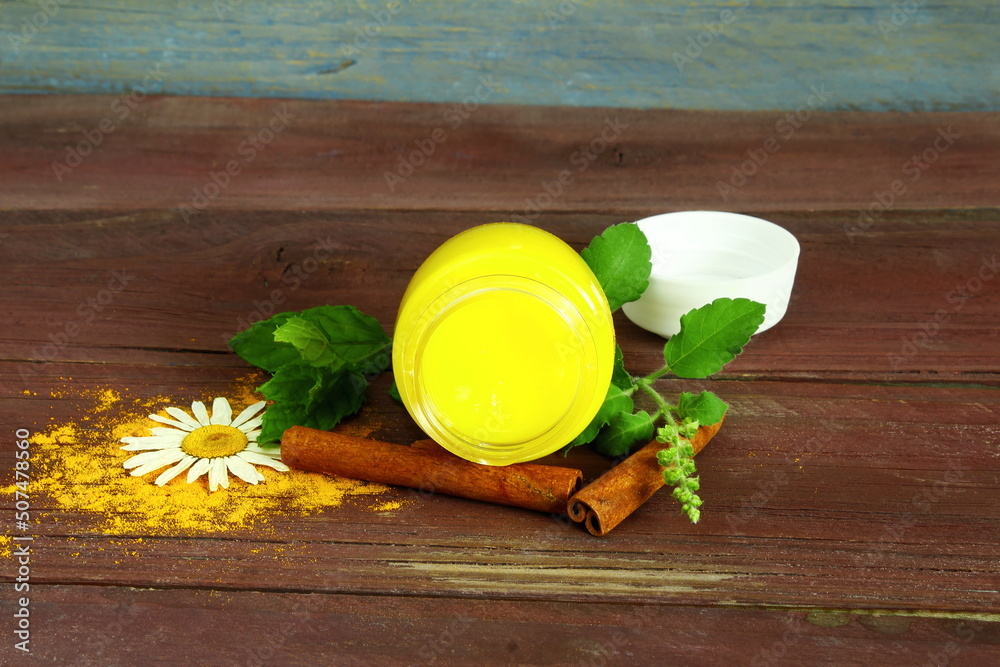natural herbal yellow cream salve balm made with herb,beeswax ...
