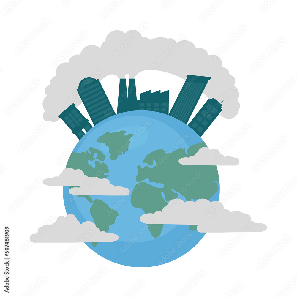 polluted earth planet Stock Vector | Adobe Stock