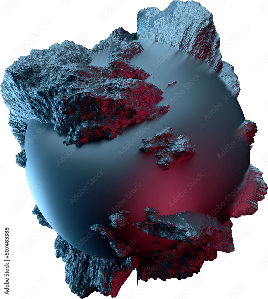 3d Rendered Sphere Deformed Form Displacement Surface Noise Texture ...