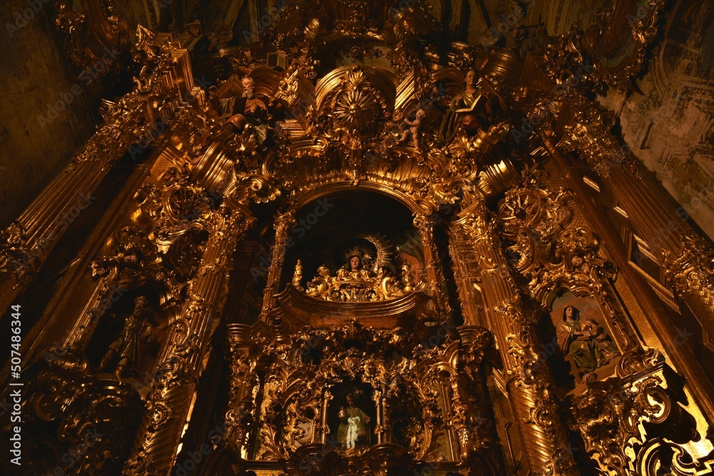 Flamboyant Spanish Baroque side altar, a unique maze of overwhelming ...