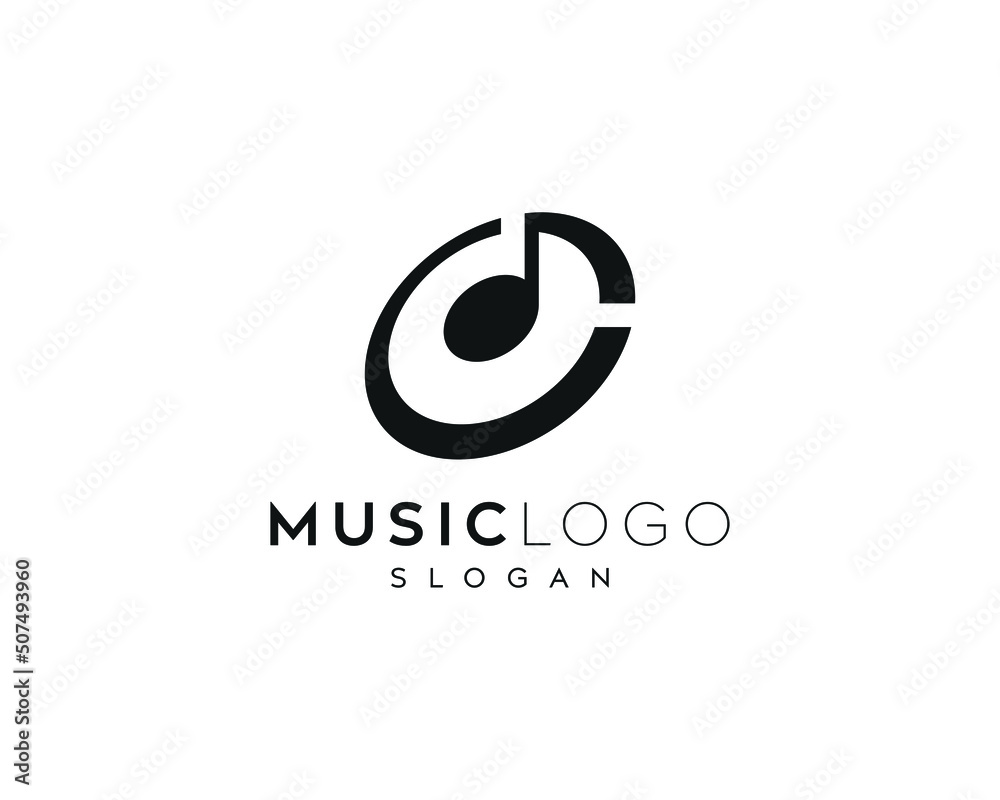 Music logo-Abstract music logo design Stock Vector | Adobe Stock
