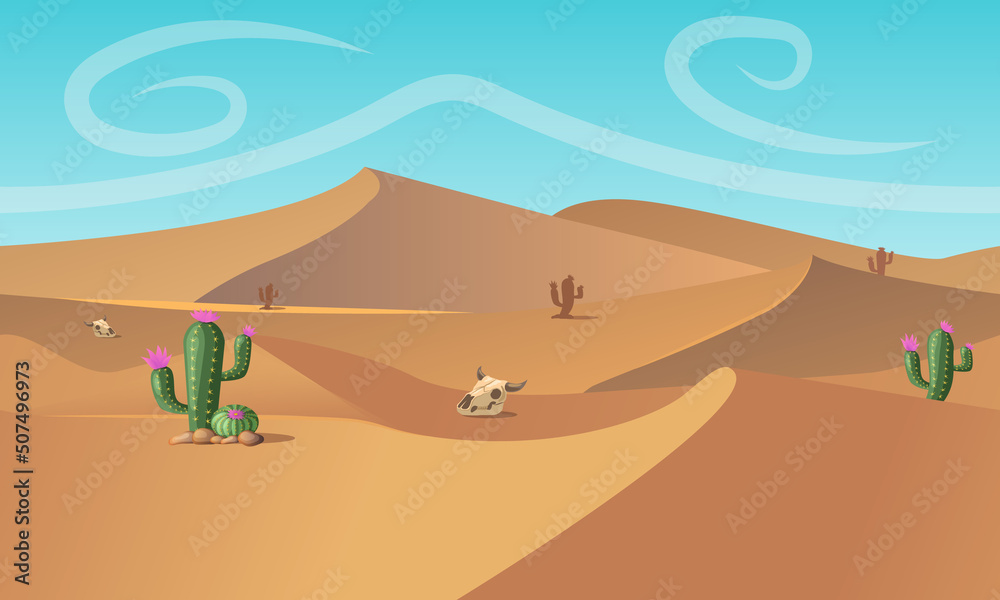 desert 2d background Stock Vector | Adobe Stock