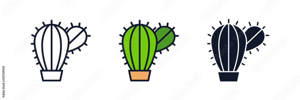 cactus icon symbol template for graphic and web design collection logo ...