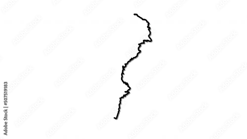 Sweden map, country territory outline self drawing animation. Line art ...