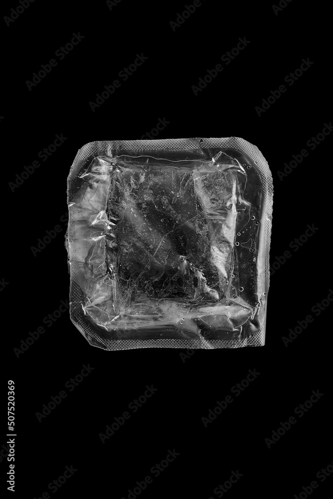 Foto de Transparent plastic film pack texture effect with crumpled and ...
