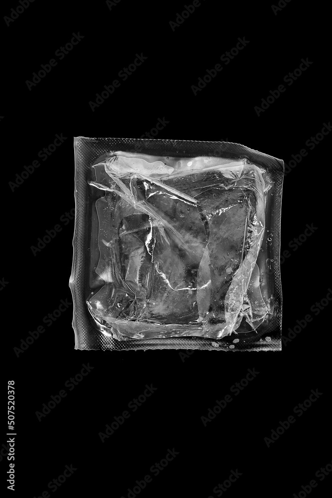 Transparent plastic film pack texture effect with crumpled and wrinkled ...