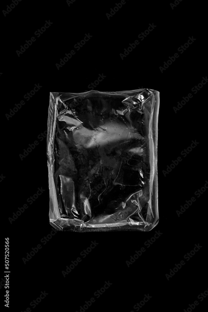 Transparent plastic film pack texture effect with crumpled and wrinkled ...